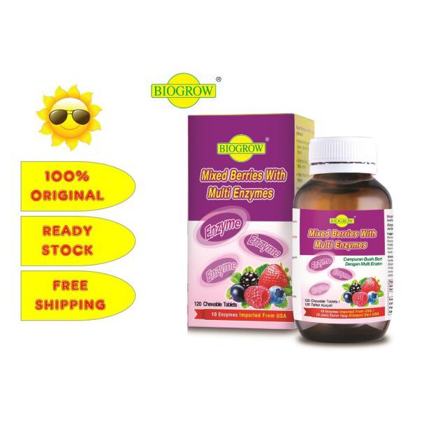 Biogrow Mixed Berries with Multi Enzymes (120's) (EXP 10/2022) | Shopee ...