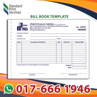Buku Invois/Invoice Book/Bill Book/Cash Sales/Do/Receipt/Voucher A5 A4 ...