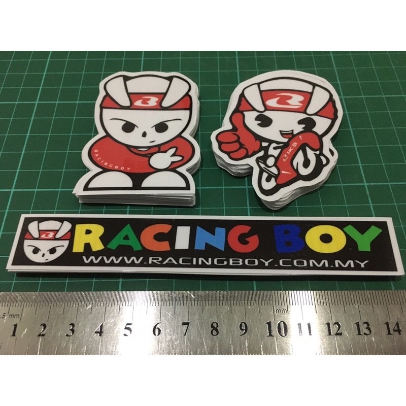 Sticker racing boy mascot | Shopee Malaysia