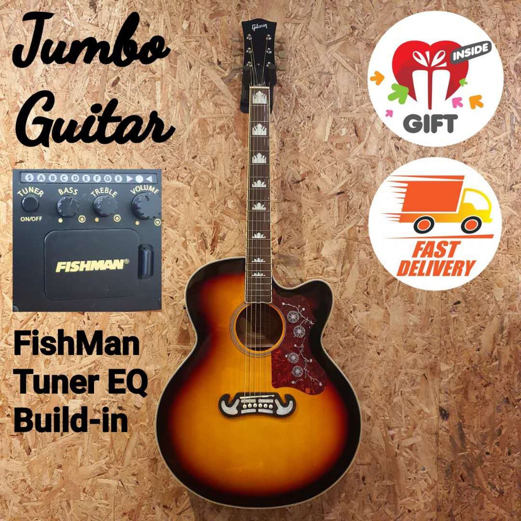 Gibson Jumbo SJ200 Acoustic Guitar fishman Tuner EQ Sunburst # Martin ...