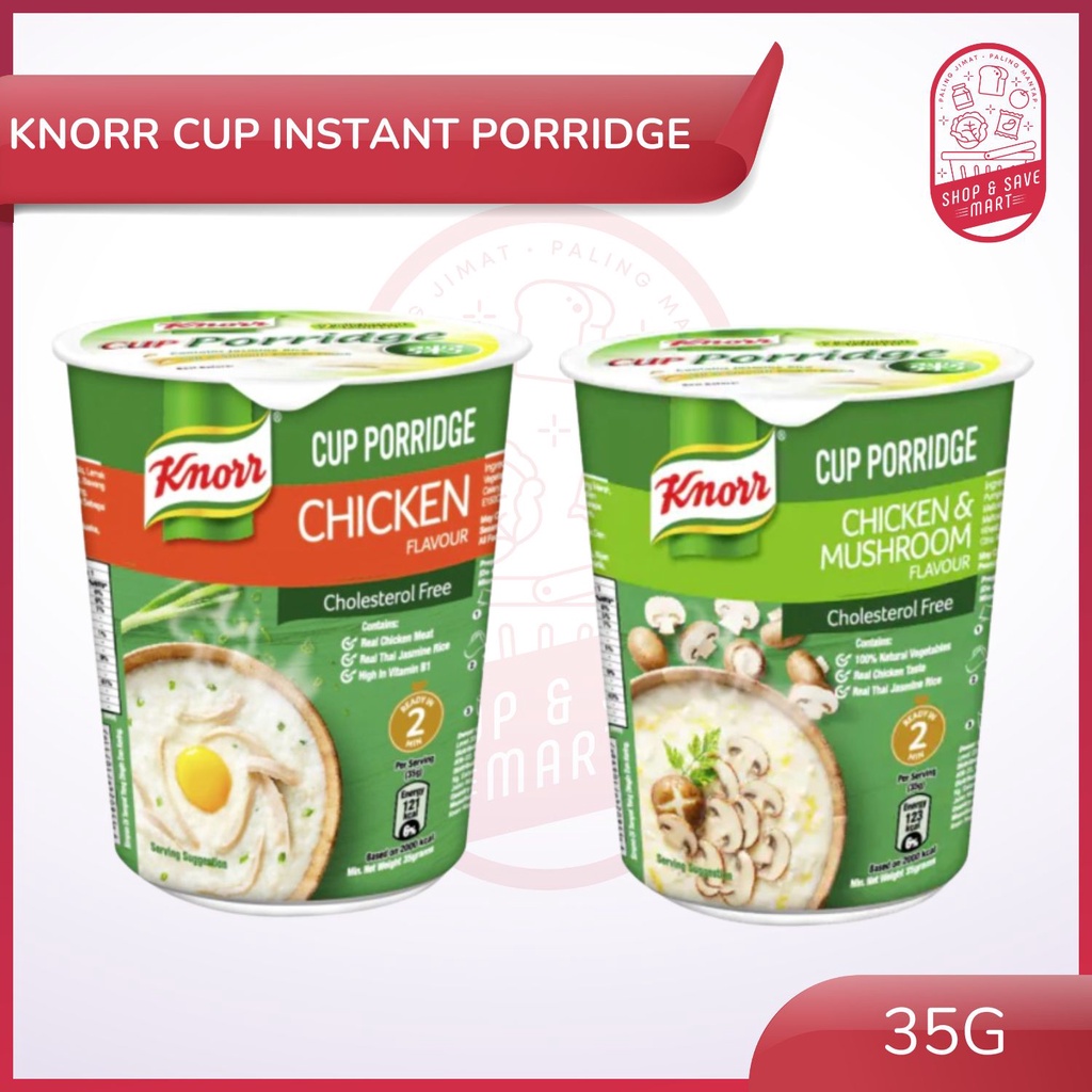 Knorr Instant Porridge Cup - 35g (Flavor: Chicken / Mushroom & Chicken ...