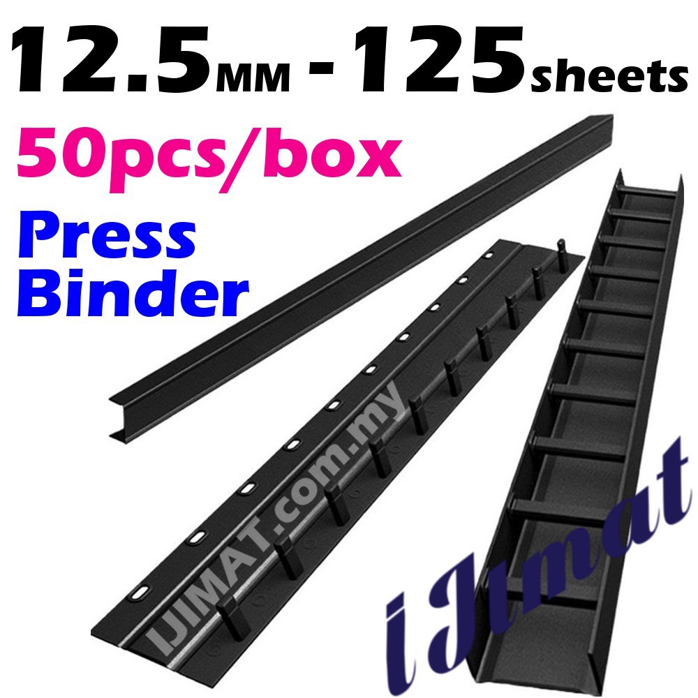 (50pcs/box) 12.5MM Press Binder / Binding Strip / Lock Binder / Press ...