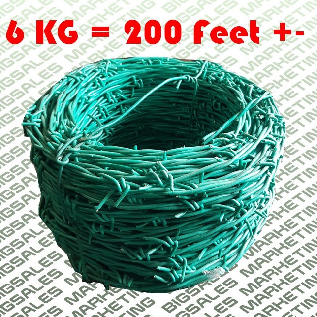 6KG BIGSALES GI Barbed Wire With PVC Coated / Dawai Kawat Duri 6KG ...
