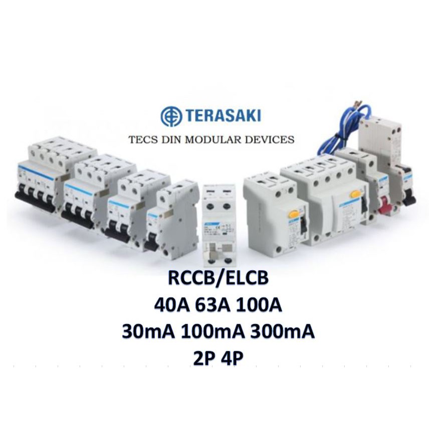 TERASAKI ELCB RCCB 30MA 100MA 300MA 40A 63A 100A 2POLE 4POLES | Shopee ...