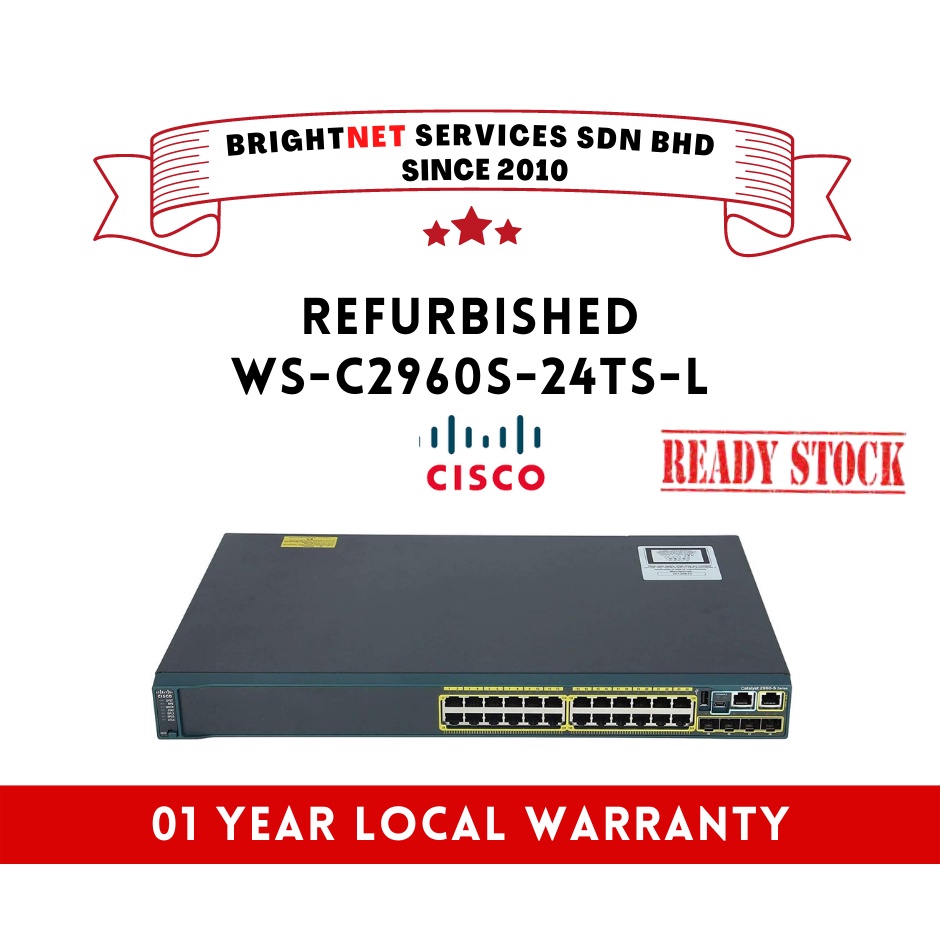 [READY STOCK] Refurbished Cisco WS-C2960S-24TS-L Switch 24 x 10/100 ...