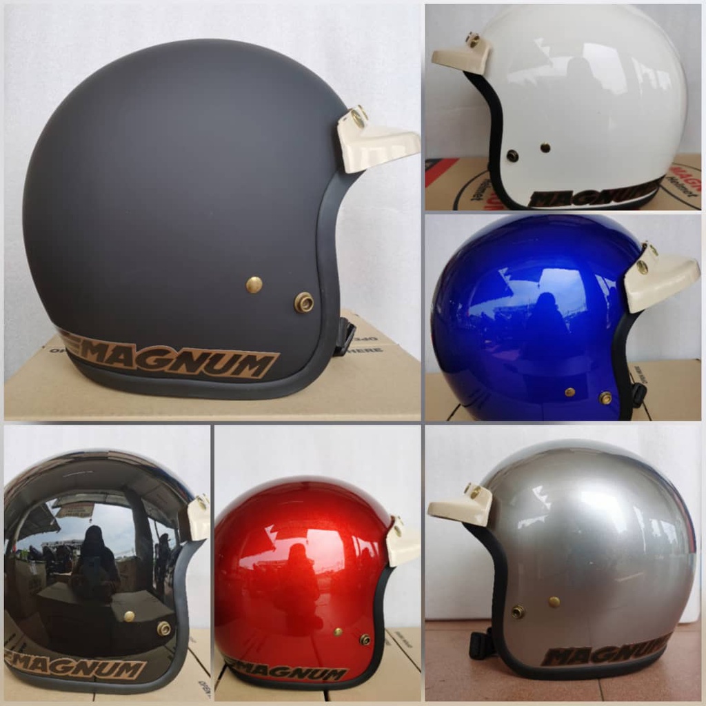 MAGNUM 5 BUTTON (M9) WHITE CAP MOTORCYCLE HELMET100% ORIGINAL | Shopee ...