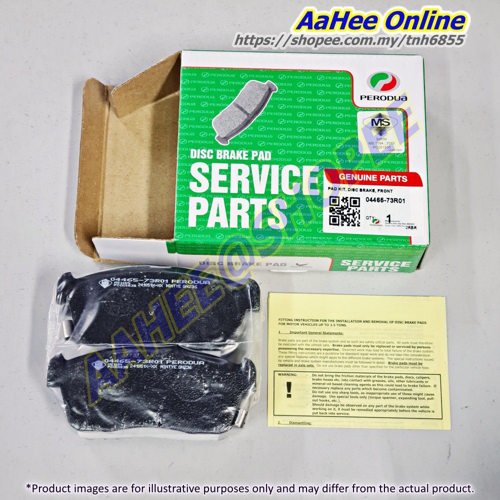 Disc Brake Pad Front - MYVI 1st Gen 2005~10 Original Perodua 04465 ...