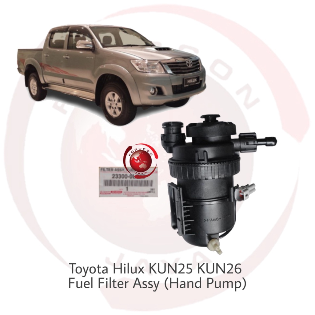 Toyota Fuel Filter Assy (Hand Pump) Hilux KUN25 KUN26 Fortuner (Diesel ...