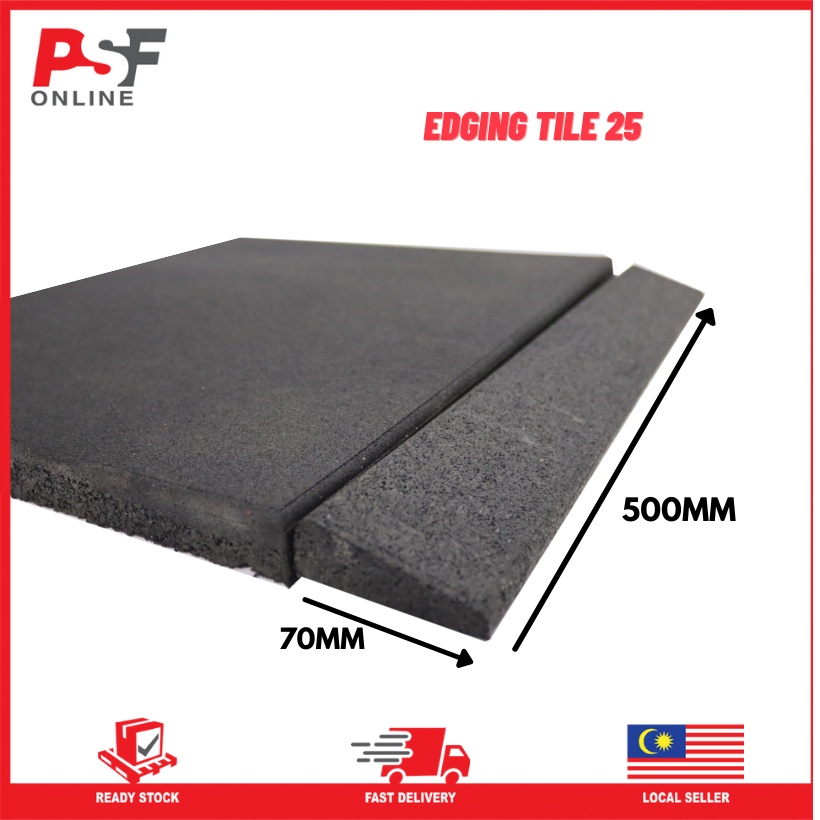 FloorPlus Accessories Edging Tile 25 | Durable Rubber Edging Tile ...