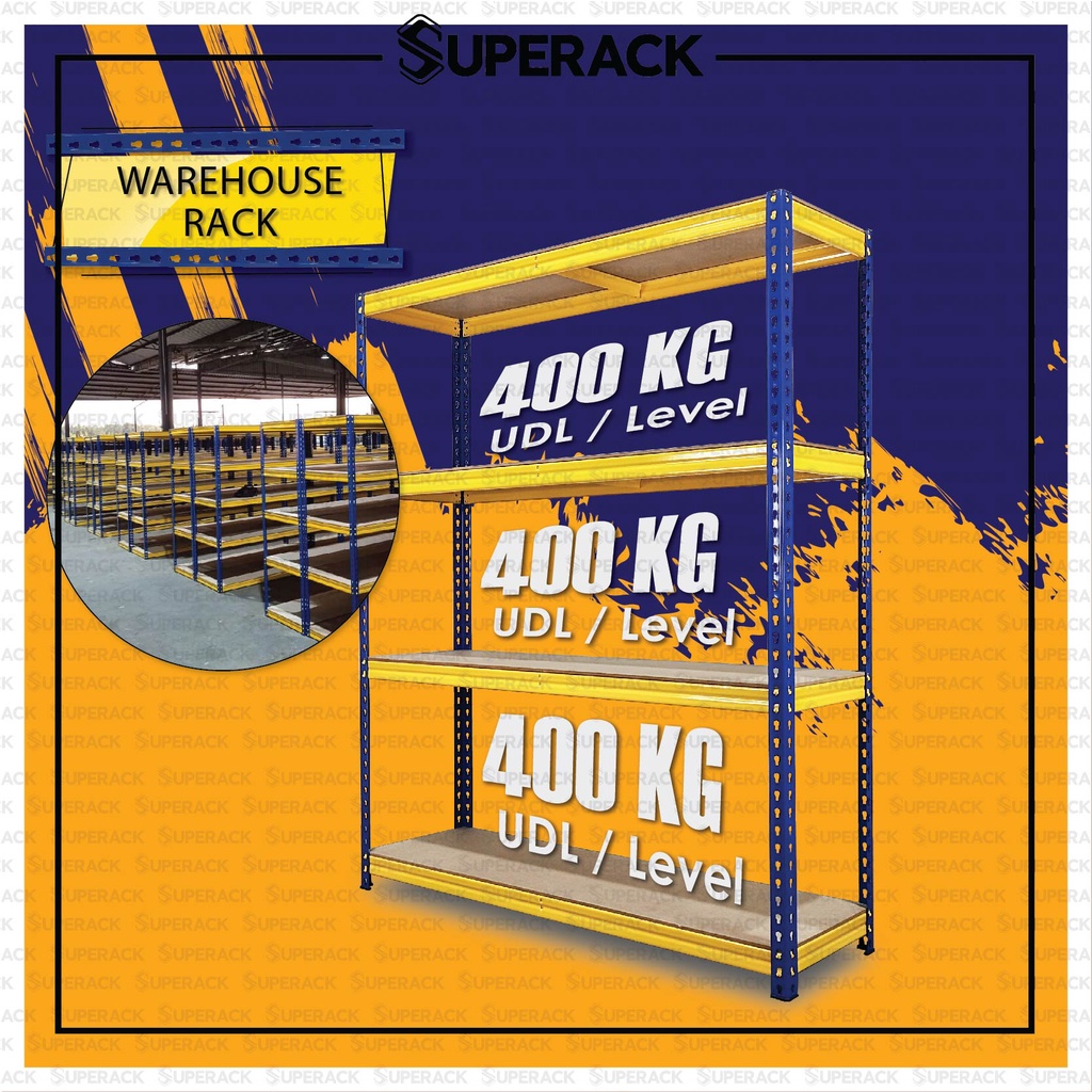 SUPERACK Warehouse Rack Boltless Rack Shelf Rack Storage Rak Besi Rak ...
