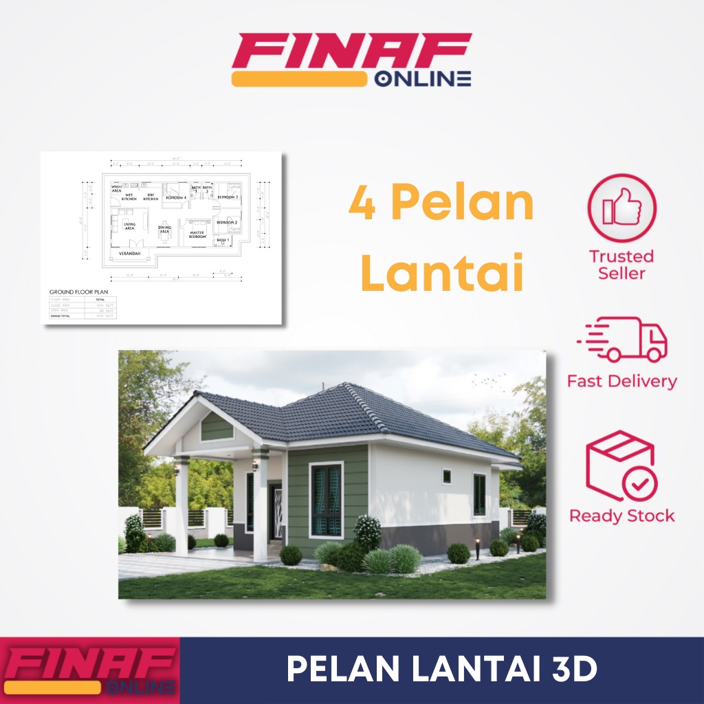 Pelan Lantai Rumah 1000Kps Terlaris dipasaran | Shopee Malaysia