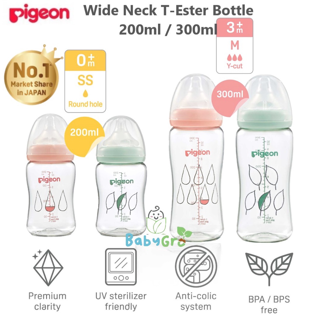 Original Pigeon SofTouch T-Ester Wide Neck Bottle 200ml / 300ml | Shopee Malaysia