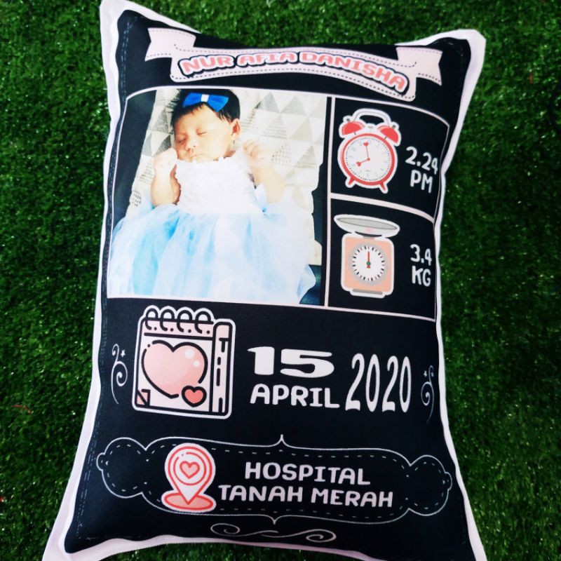 Bantal Baby Bio (Boleh letak gambar & details baby) | Shopee Malaysia