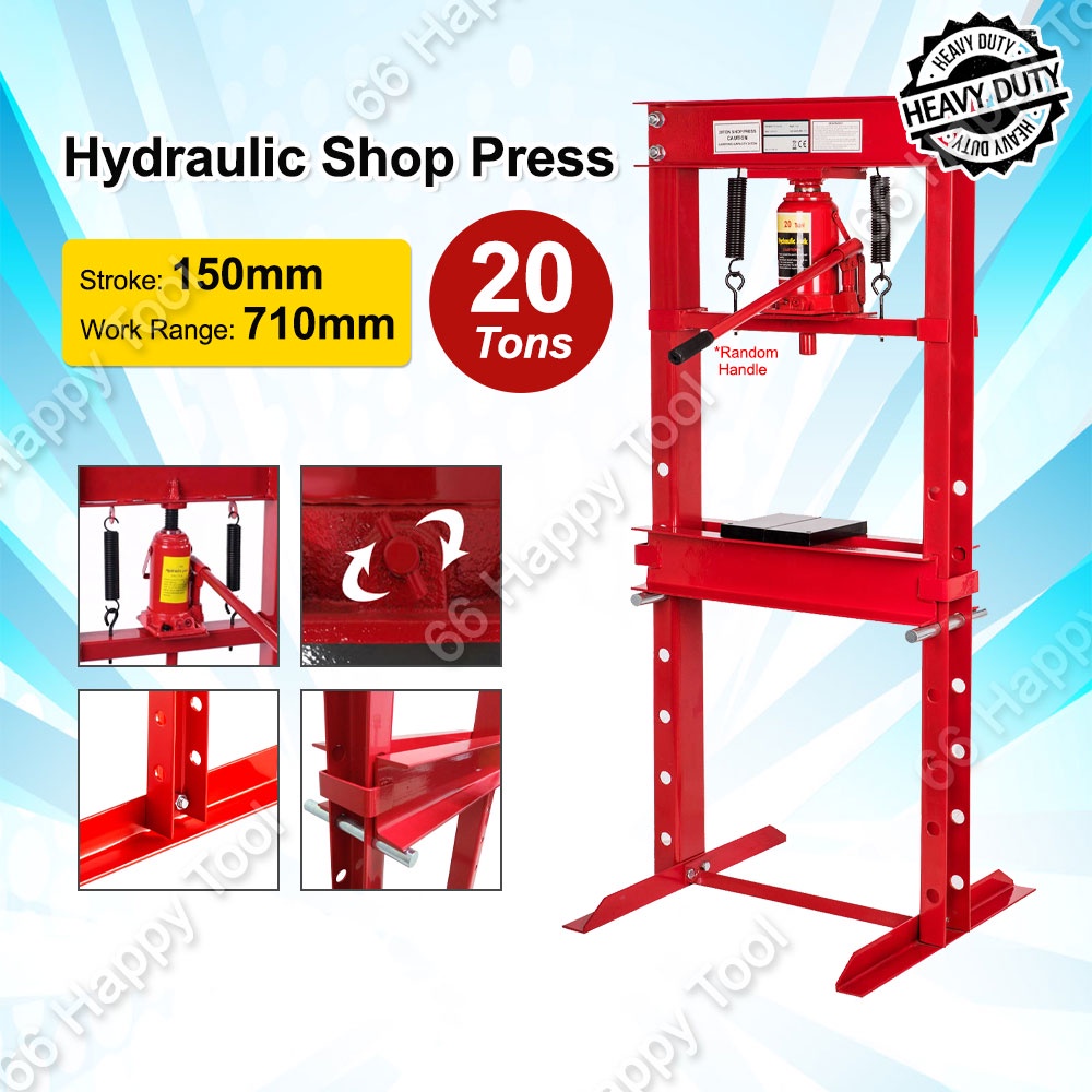 20 Tons Hydraulic Shop Press Lever Machine Manual Pump Press Bearing ...