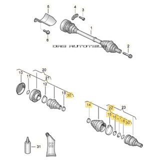 Genuine Audi Volkswagen Skoda Drive Shaft Outer Boot Cover Kit ...