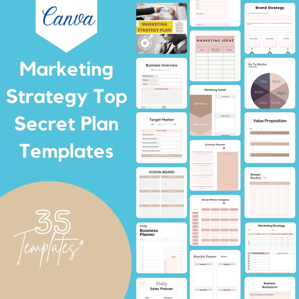 Canva Templates - Marketing Strategy Top Secret Plan | Digital ...