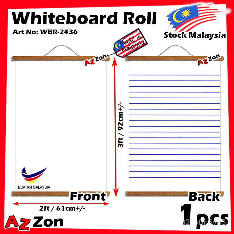 Whiteboard roll non magnet 2 way white board roll 2x3ft 60x90cm ...