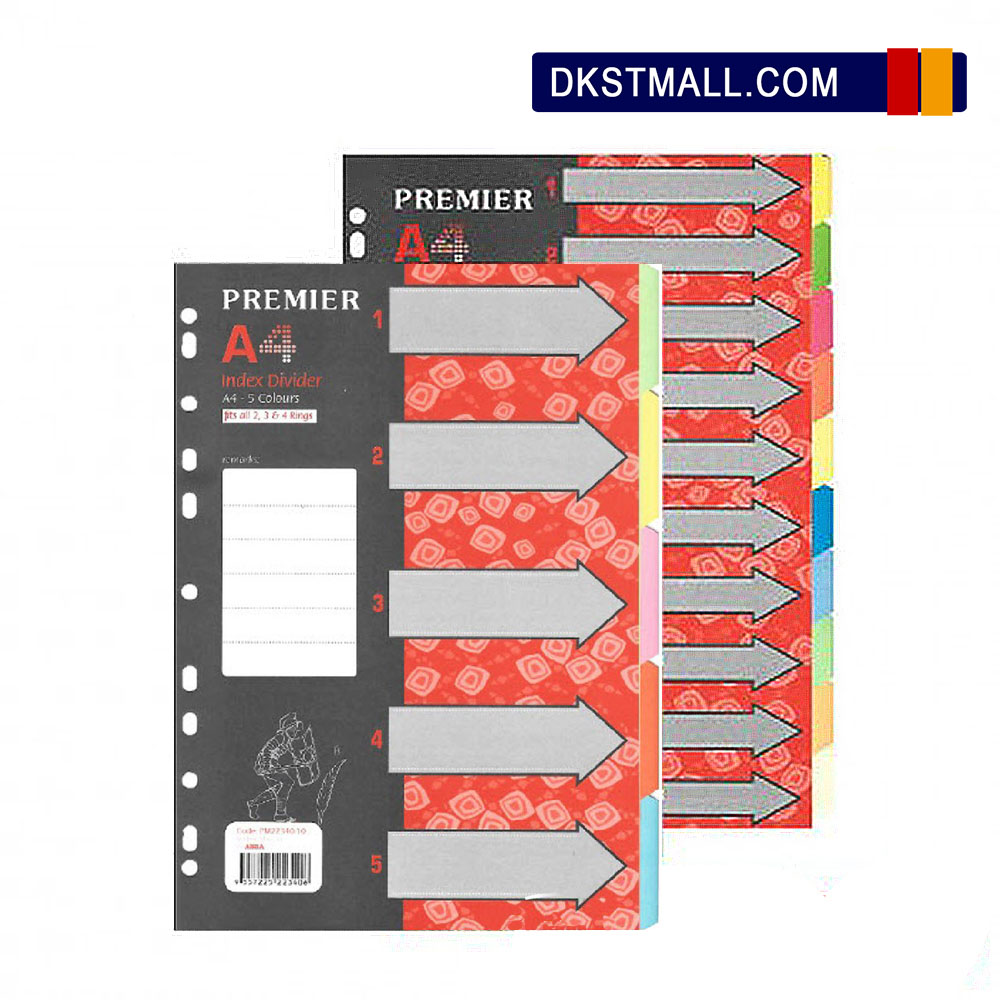 Paper A4 Color Index Divider File Filing Separator 10colour (5sets of ...