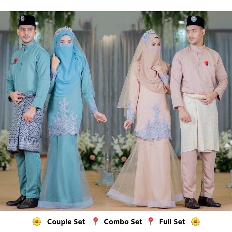 Baju Nikah Full Set . Lace Kurung Moden Net Eksklusif . Baju Melayu ...