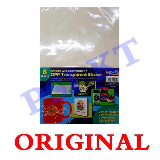 A4 OPP TRANSPARENT STICKER ( 8 SHEETS ) | Shopee Malaysia