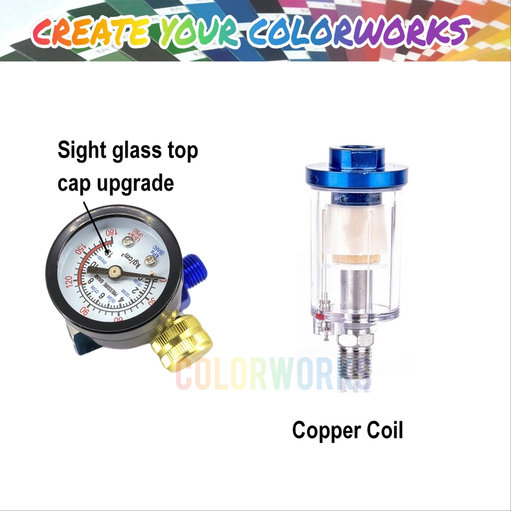 G1/4 Spray Gun Air Pressure Regulator / Pressure Gauge and Diaphragm ...