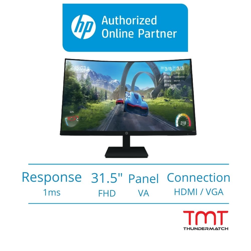 HP X32c Gaming Monitor | 31.5" | 1ms | 165Hz | FHD | VA Panel | HDMI ...