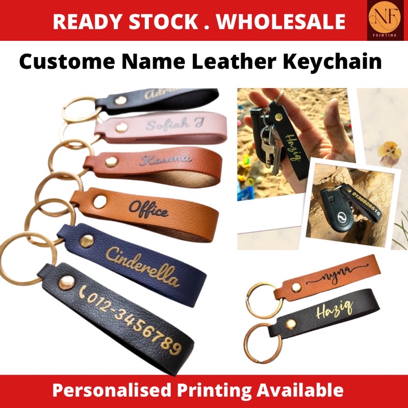 RoseStore~ Keychain Leather Cetak Nama / Leather Key / Personalised ...