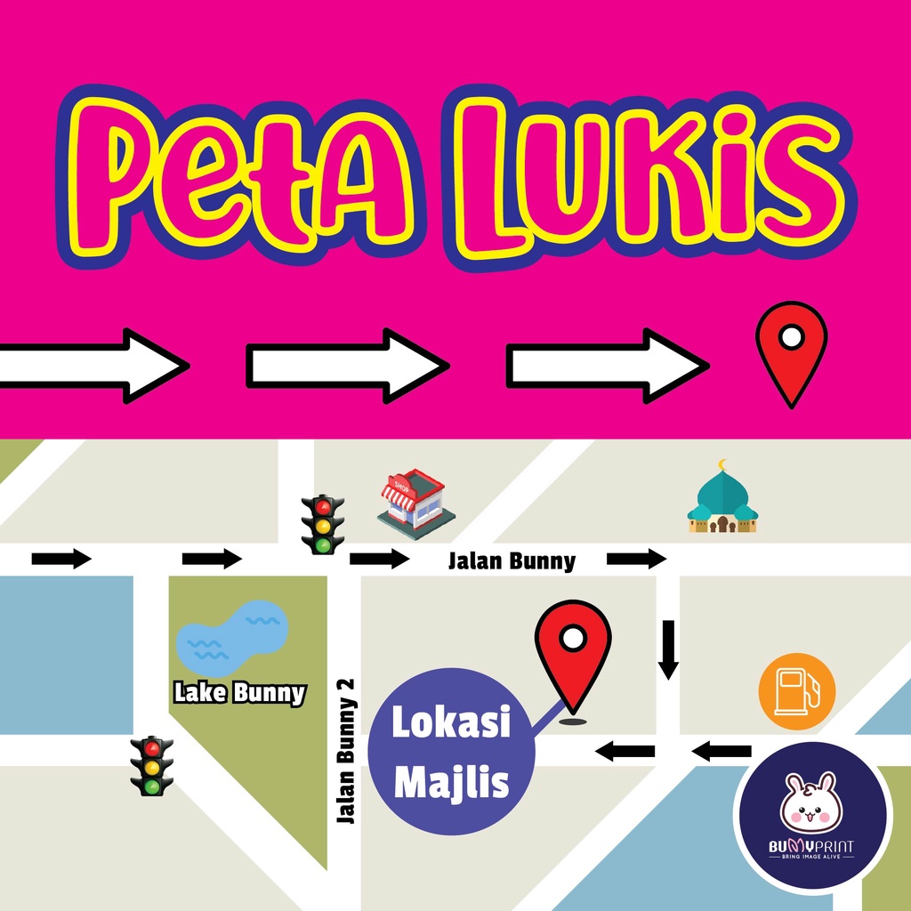 Peta Lukis - Kad Kahwin Peta Lukis - Map Drawing - Wedding Card Map ...