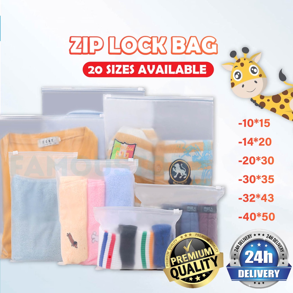 Matte Zip Lock Bag Extra Thick Transparent Zipper Plastic Travel ...
