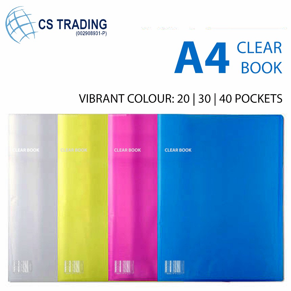 A4 20 / 30 / 40 Pocket Clear Book / Clear Holder / Display Book ...