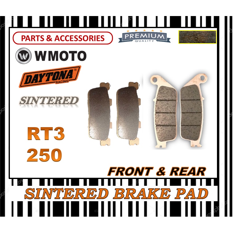 RT3 250 W MOTO BRAKE PADS SET SCOOTER SINTERED LONG LIFE DAYTONA ...