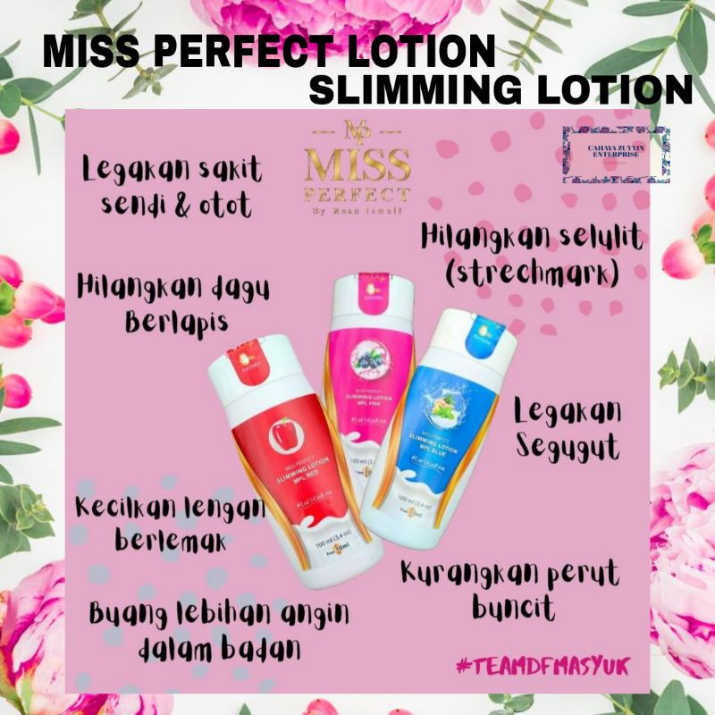 Slimming Lotion Losyen Kurus Membakar Lemak 100ml MISS PERFECT LOTION ...