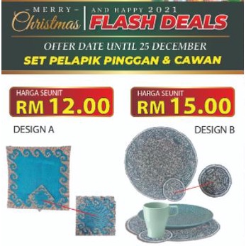 [FLASH DEAL] SET PELAPIK PINGGAN DAN CAWAN | Shopee Malaysia