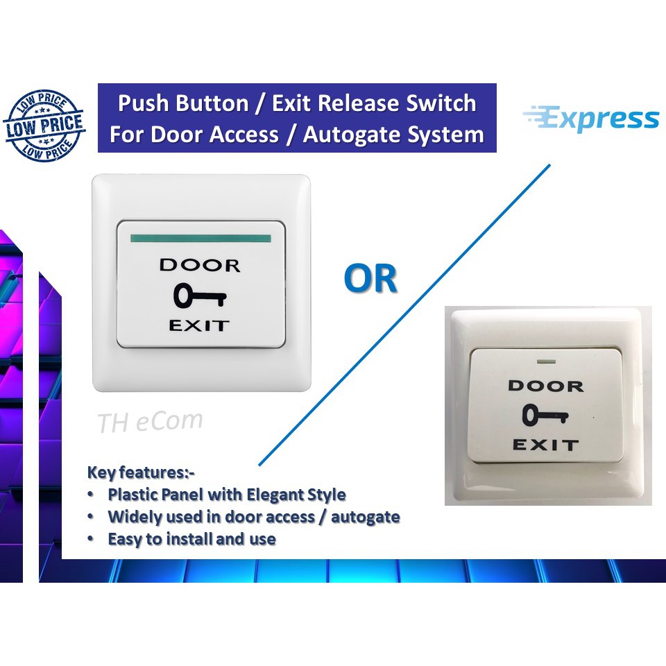 Push Button / Exit Release Switch For Door Access Control / Autogate ...