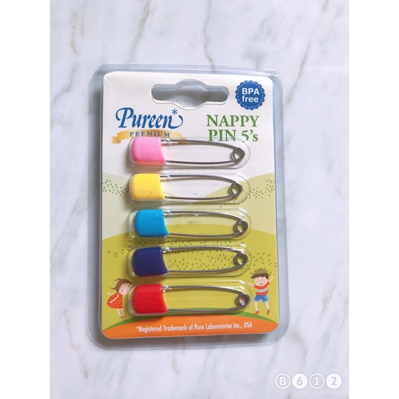 Angel corner : Puréen - Nappy pin 5’s - mix color safety pin | Shopee ...