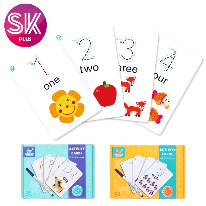 SKplus Children Educational Activity Cards Write And Wipe Learning ...