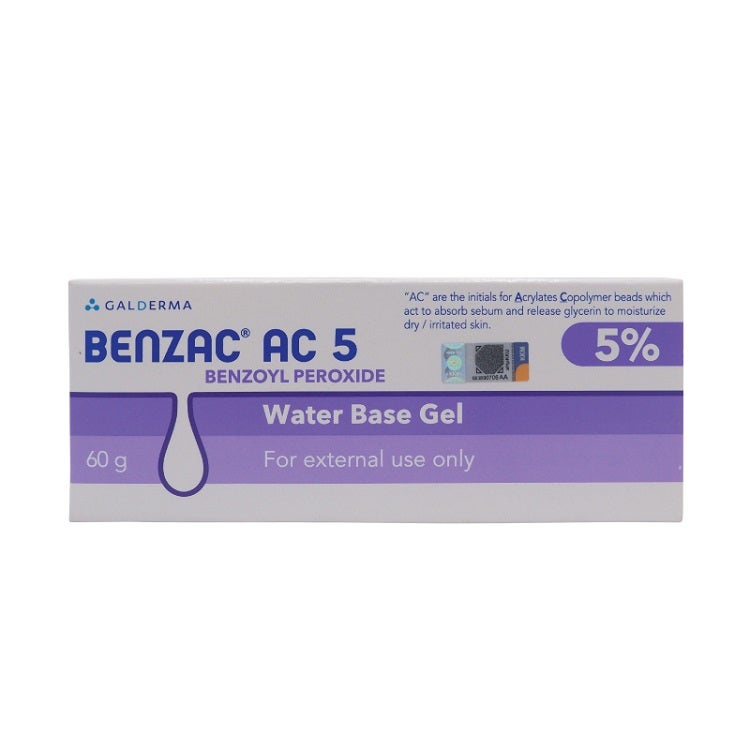 Benzac Ac5 Benzoyl Peroxide 5% Water Base Gel 60G | Shopee Malaysia