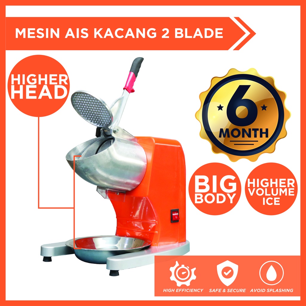 BRAVO Mesin Ais Kacang Ice Crusher Double Blade Ice Shaver Mesin Air ...