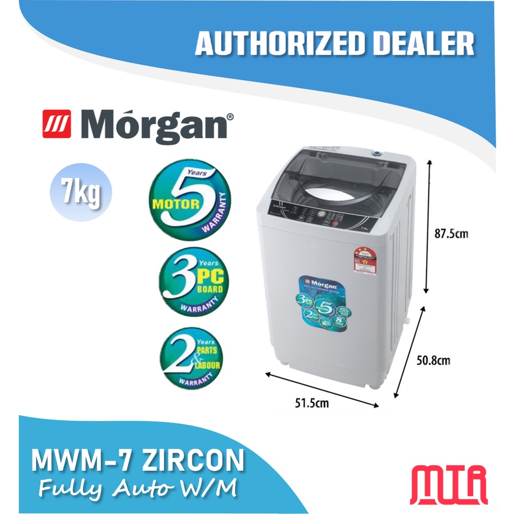 Morgan MWM-7 ZIRCON 7KG New Model FULLY AUTO WASHING MACHINE / Midea 7 ...