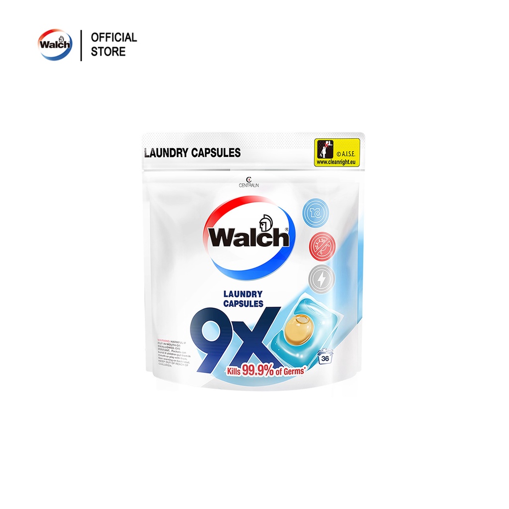 Walch 9X Antibacterial Laundry Capsules Refill (12g x 36 Pcs) | Shopee ...