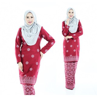 [SZ 36-56] Baju Kurung Corak Songket Bunga Tabur Dark Purple | Shopee ...