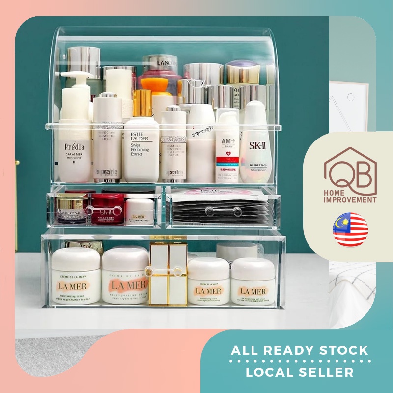 QB Makeup Organizer Cosmetic Storage Box Skin Care Perfume Jewelry ...