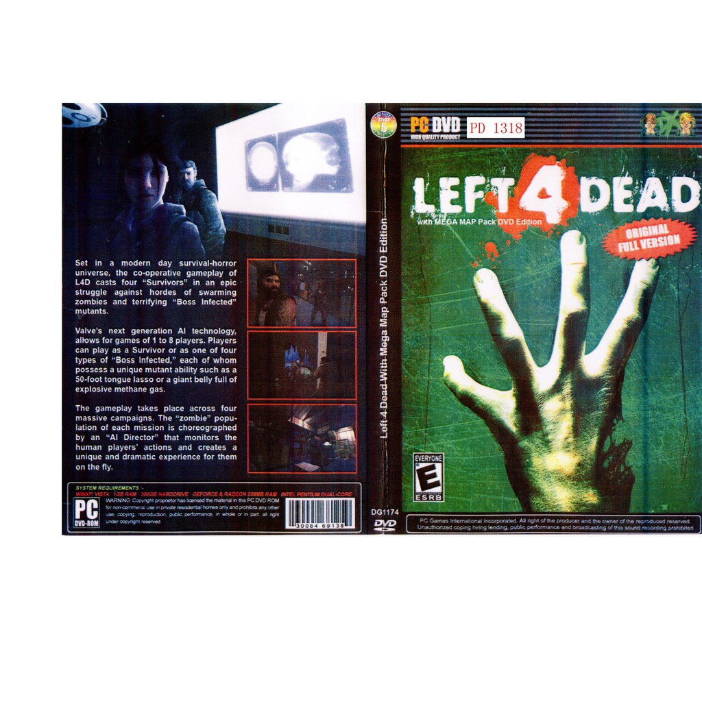 PC game LEFT 4 DEAD With Mega Map Pack Original Full Version - 1 DVD ...