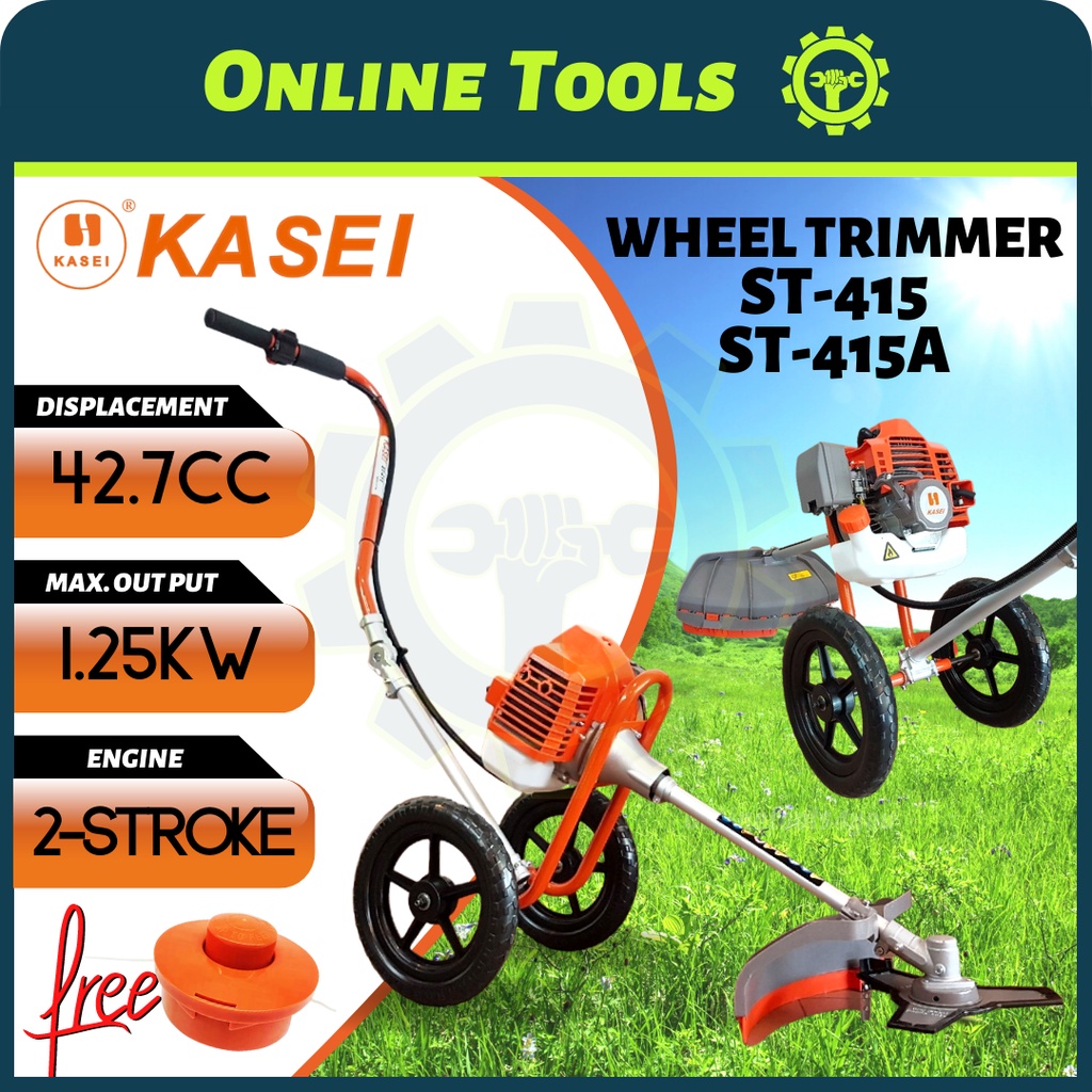 KASEI ST415 / ST415-A Wheel Trimmer Hand Pushed Brush Cutter Mesin ...