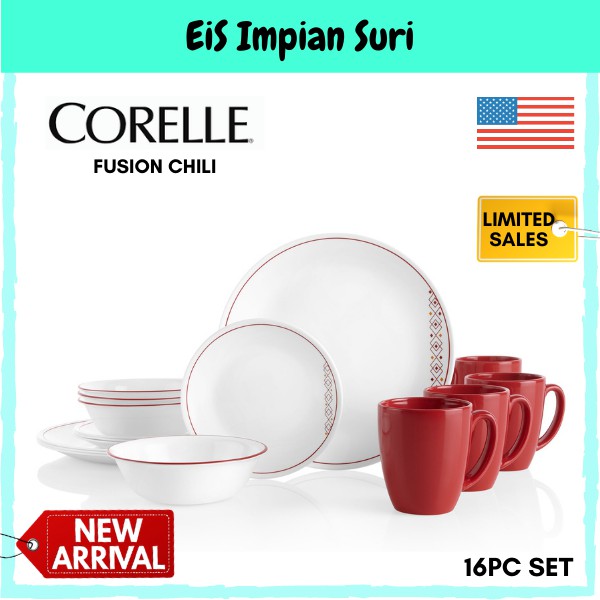 (Ready Stock!!) Corelle Fusion Chili 16pc Dinnerware Set (1137540 ...