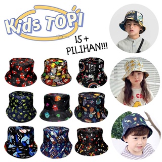 LFORWHATTT Kids hat topi budak topi cartoon boys and girls bucket hat ...