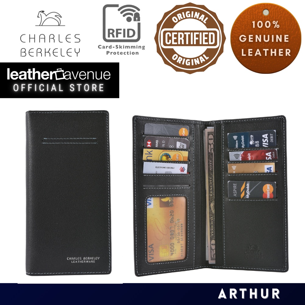 Charles Berkeley Arthur Men's Wallet Genuine Leather Bi-Fold Long ...