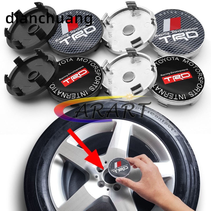 TRD 4PCS 56mm ABS Plastic Hubcap Car Wheel Center Rim Hub Caps and BBS ...