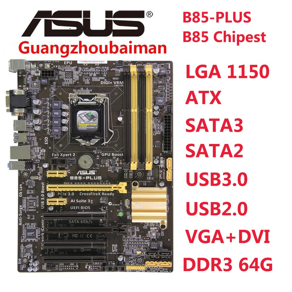 Used original motherboard asus b85-plus motherboard b85 plus desktop motherboard b85 motherboard ...