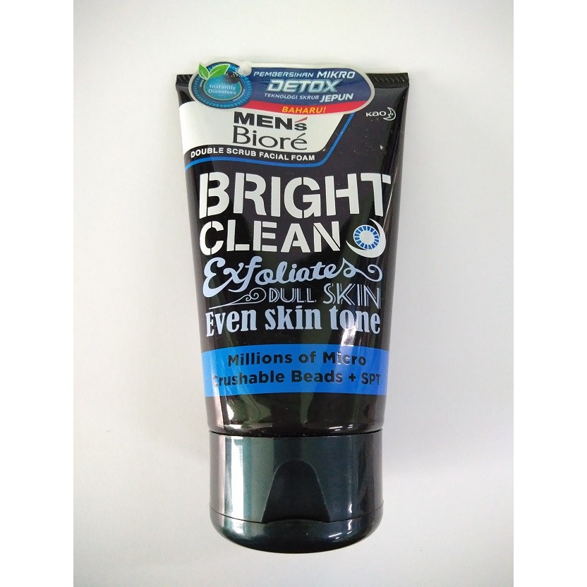 Biore Men's Double Scrub Facial Foam Bright Clean 100g | Shopee Malaysia